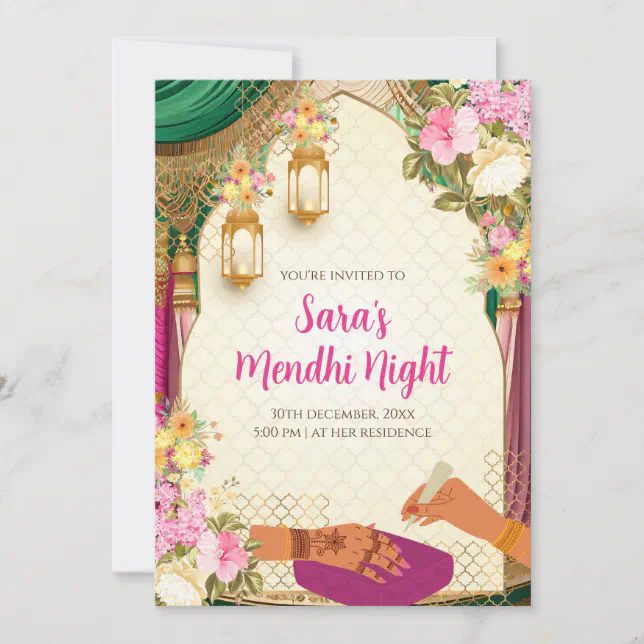 Dholki invite & Mehndi invitations Digital | Zazzle