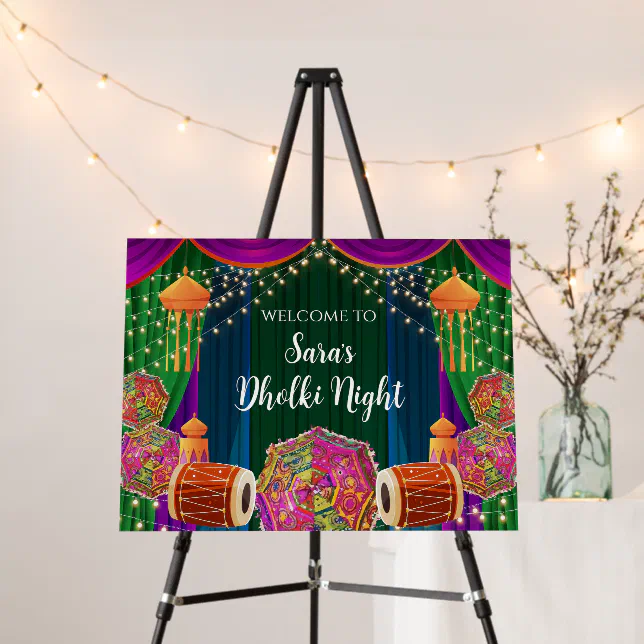 Dholki Welcome signs for your Wedding Dholki sign | Zazzle
