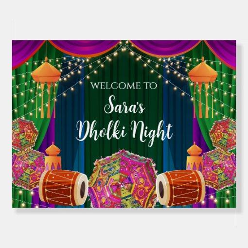 Dholki Welcome signs for your Wedding Dholki sign | Zazzle