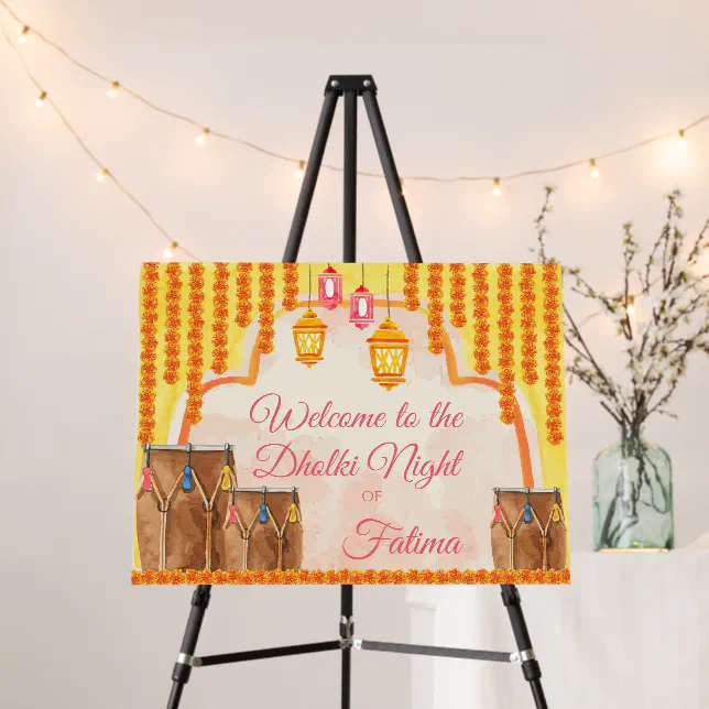 Dholki Welcome signs & Mehndi welcome sign | Zazzle