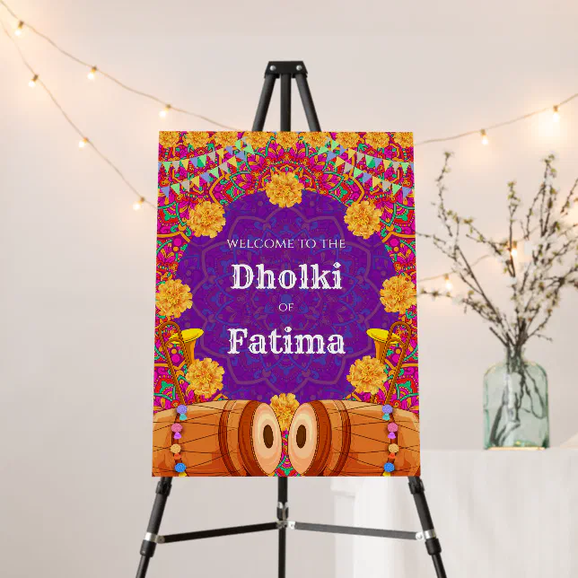 Dholki welcome signs & Mehndi welcome signs | Zazzle