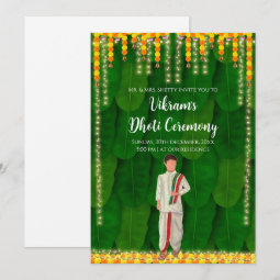 Dhoti function invitation Dhoti Ceremony invite | Zazzle