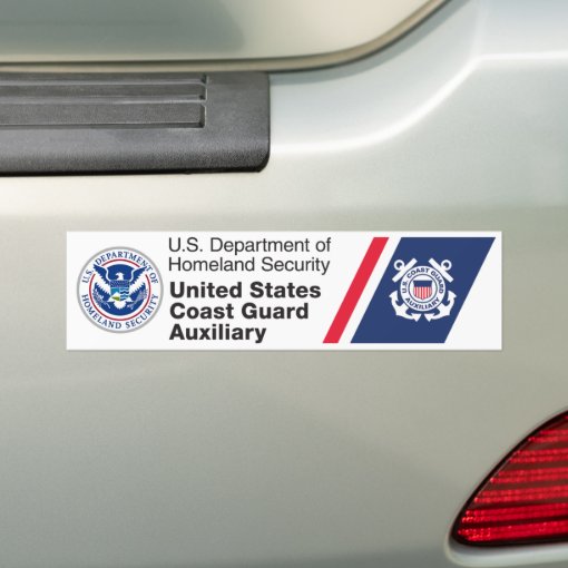DHS - Coast Guard Auxiliary Bumper Sticker | Zazzle