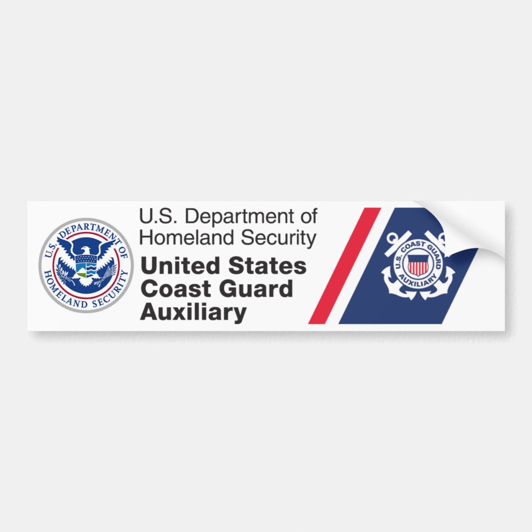 DHS - Coast Guard Auxiliary Bumper Sticker | Zazzle