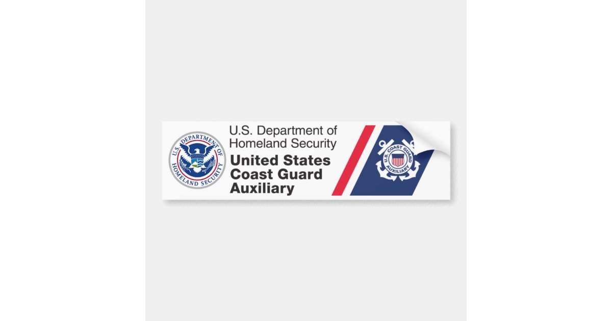 DHS - Coast Guard Auxiliary Bumper Sticker | Zazzle