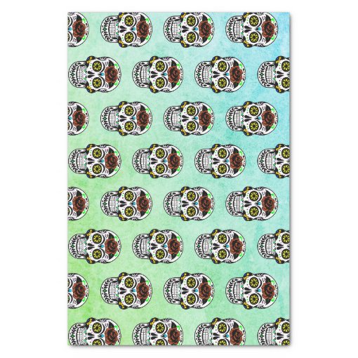 Dia De Los Muertos | Flower Sugar Skull Tissue Paper | Zazzle