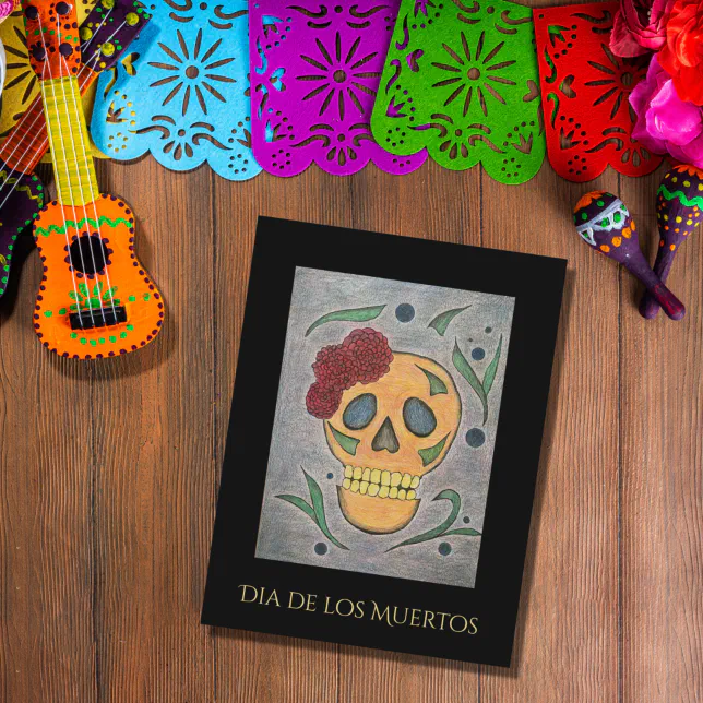 Dia de los Muertos Mexican Sugar Skull Holiday Postcard | Zazzle