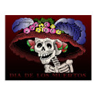 La Catrina - Dia de Los Muertos Girl Postcard | Zazzle.com