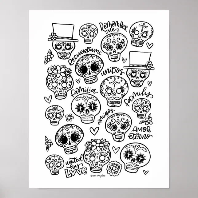candy skull coloring pages