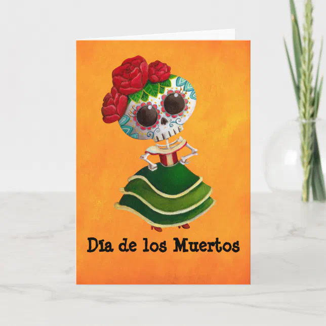 Dia de Muertos Mexican Miss Death Card | Zazzle
