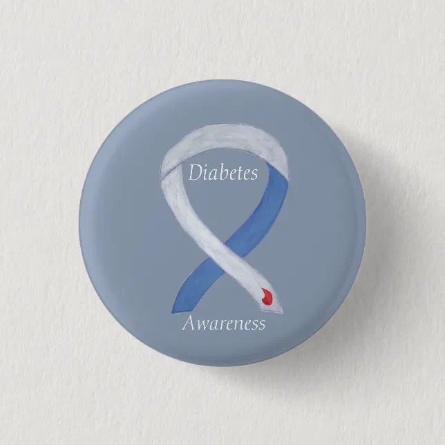 Diabetes Awareness Ribbon Customized Art Pin | Zazzle
