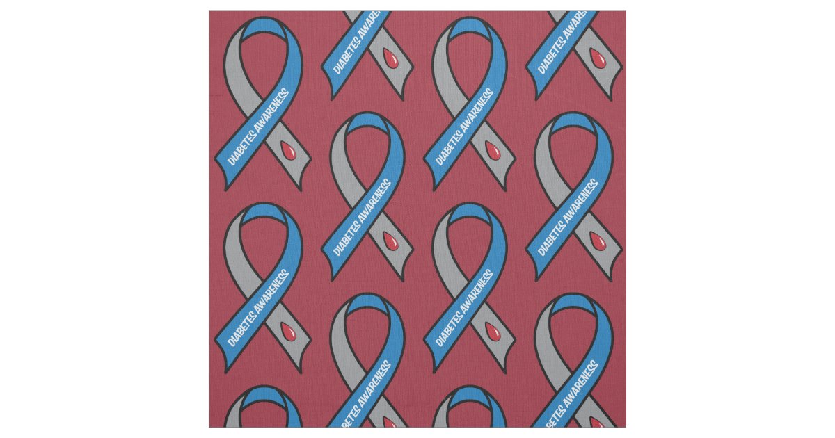 Diabetes Awareness Ribbon Fabric | Zazzle.com