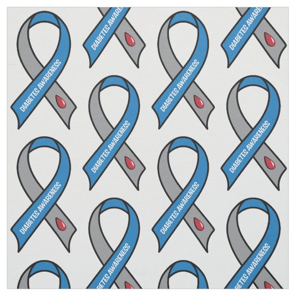 Diabetes Butterfly Awareness Ribbon Fabric | Zazzle