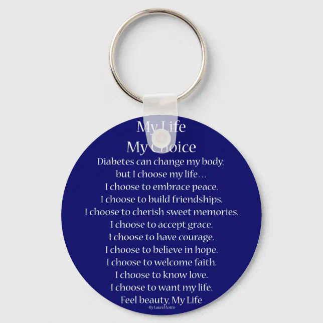 Diabetes Awareness Support Poem Charm Keychains | Zazzle
