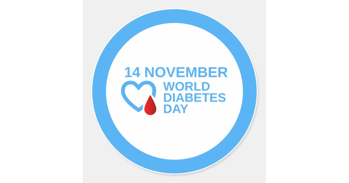 Diabetes Awareness World Diabetes Day 14 November Classic Round Sticker ...