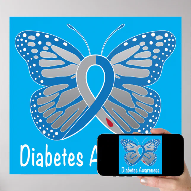 Diabetes Butterfly Poster | Zazzle
