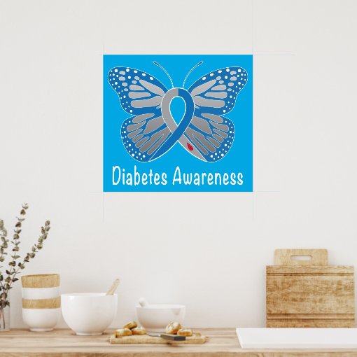 Diabetes Butterfly Poster | Zazzle