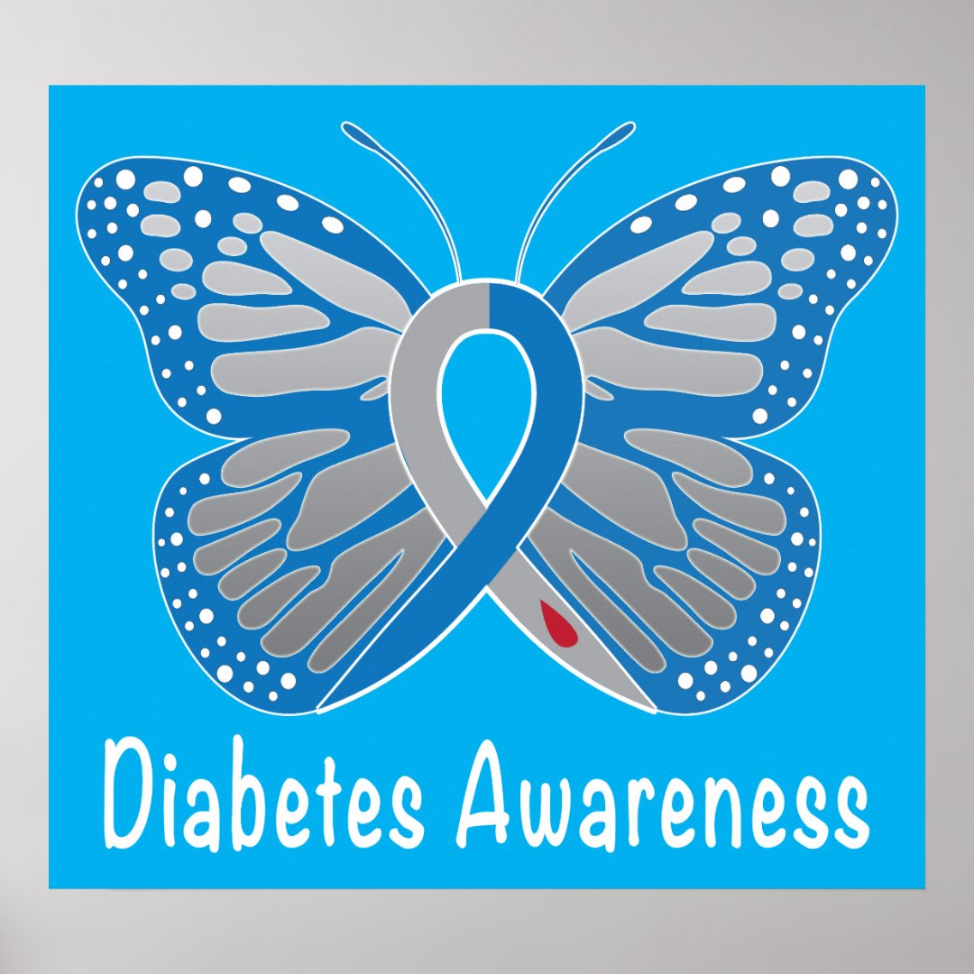Diabetes Butterfly Poster | Zazzle
