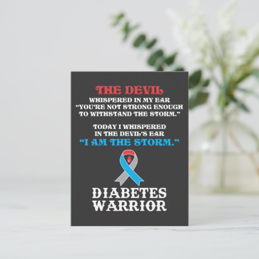 Diabetes Fighter Diabetic Type 1 T1D Insulin Postcard | Zazzle