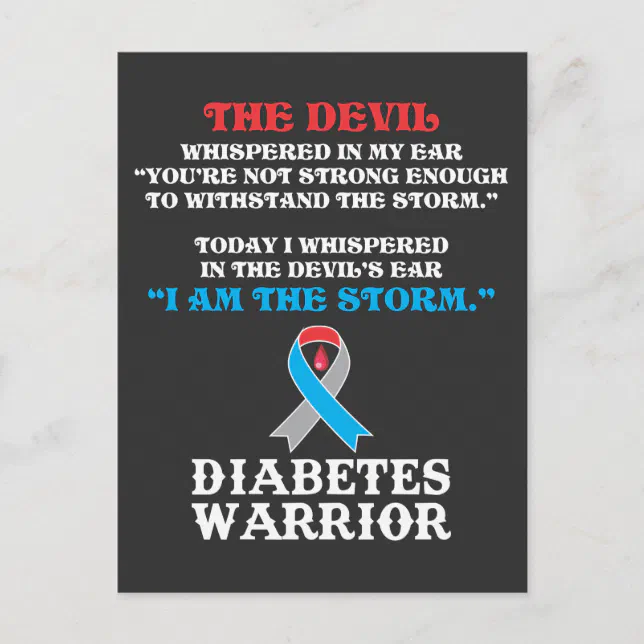 Diabetes Fighter Diabetic Type 1 T1D Insulin Postcard | Zazzle