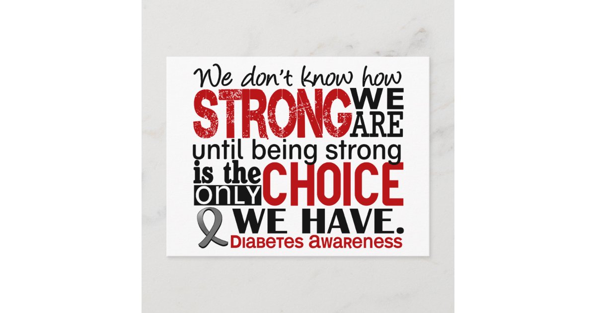 Diabetes How Strong We Are Postcard | Zazzle