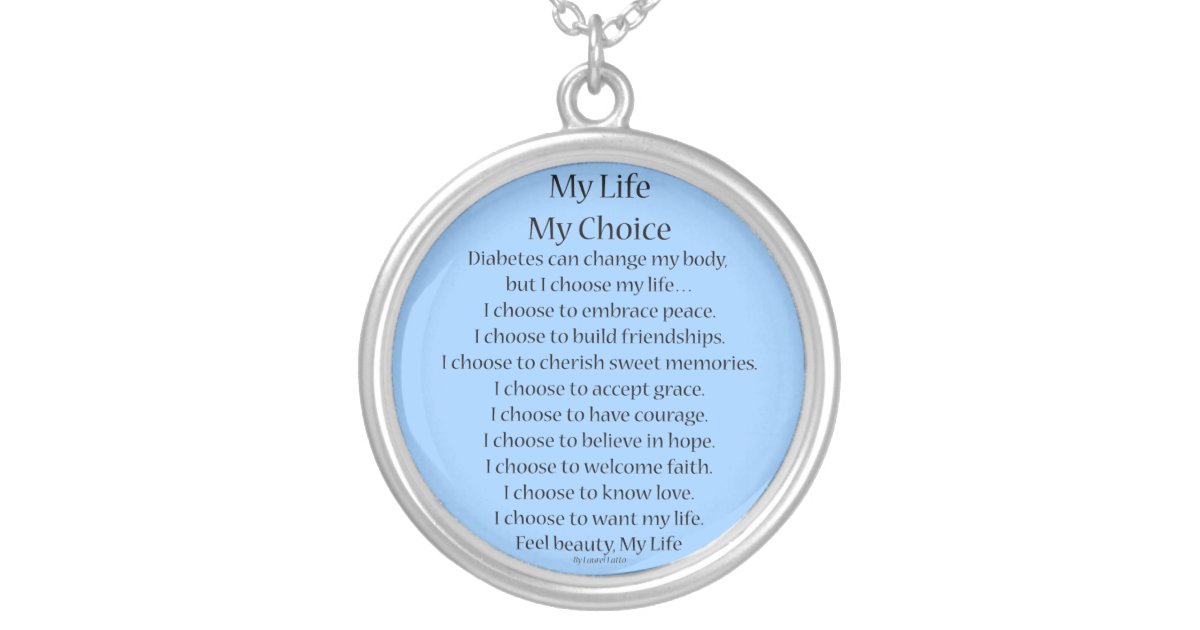 Diabetes Inspiration Poem Poem Pendant Necklaces | Zazzle