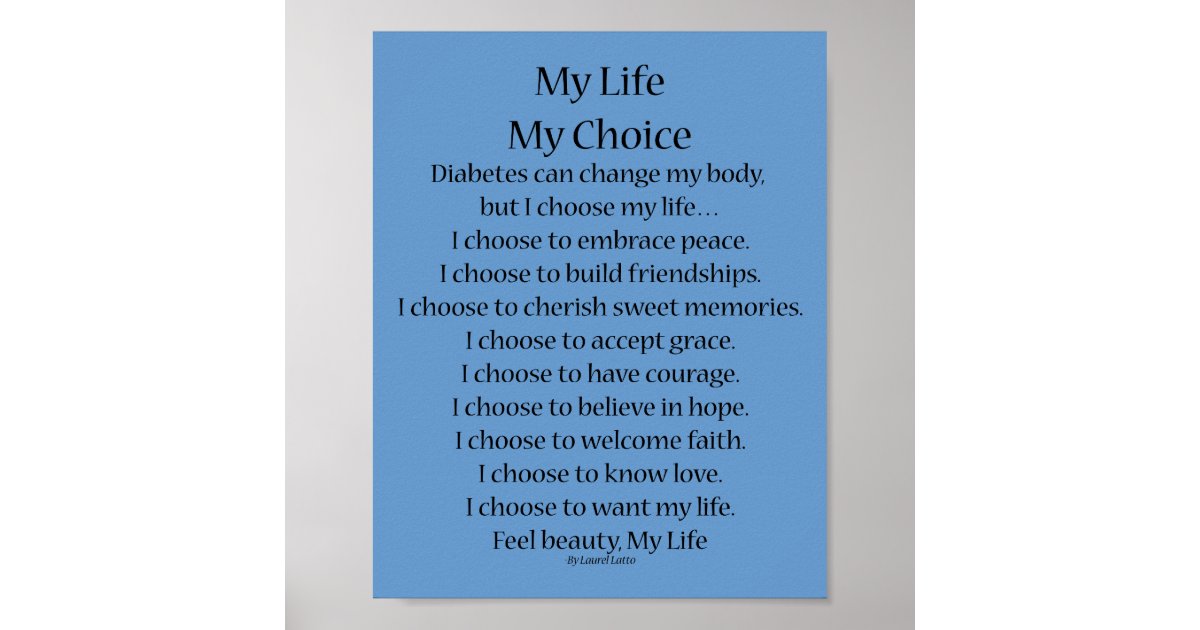 Diabetes Inspirational Poem Art Prints Posters | Zazzle