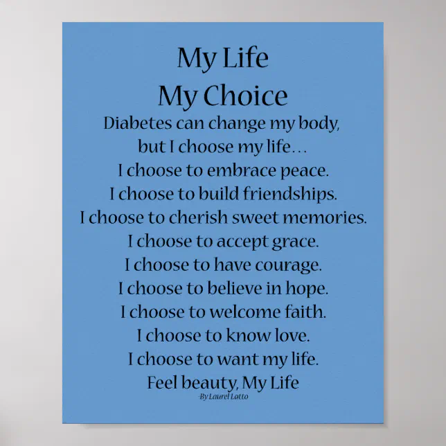 Diabetes Inspirational Poem Art Prints Posters | Zazzle