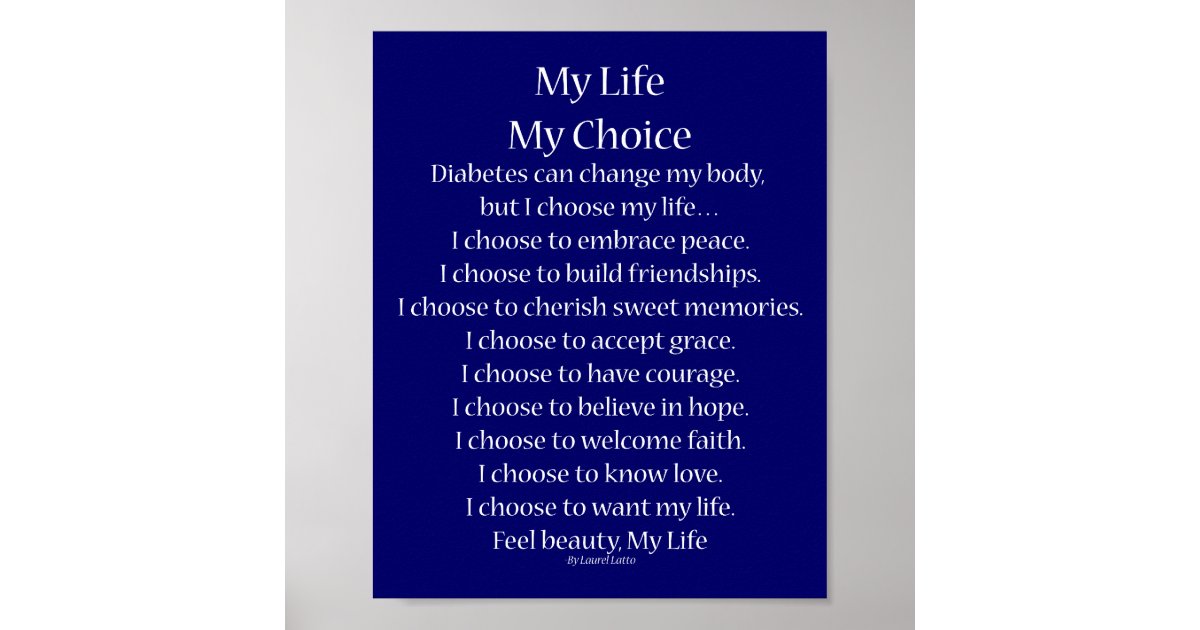 Diabetes Inspirational Support Poem Poster Prints | Zazzle