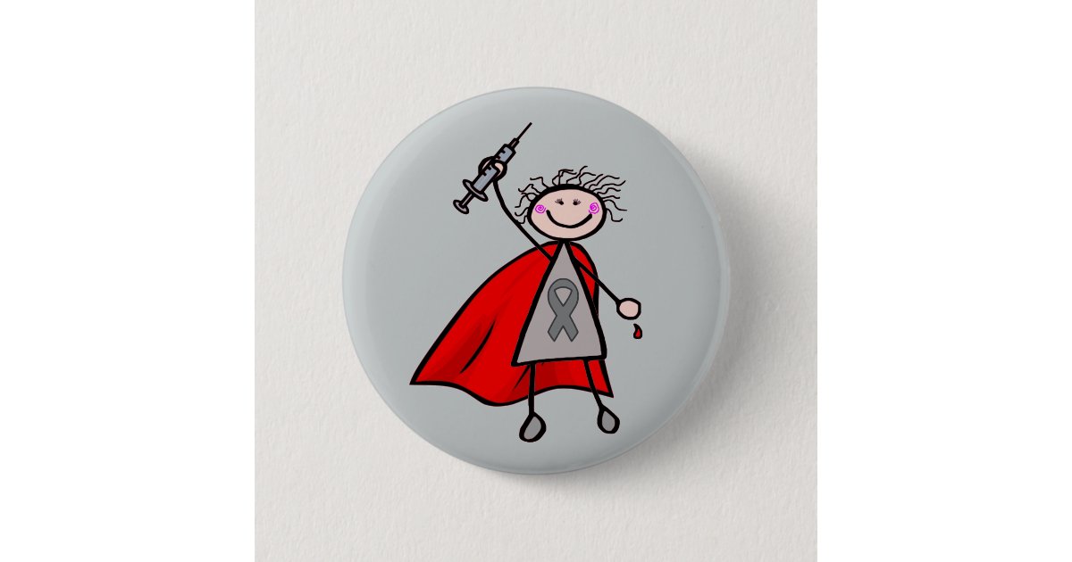 Diabetes Insulin Superhero Girl Button | Zazzle