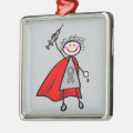 Diabetes Insulin Superhero Girl Metal Ornament | Zazzle