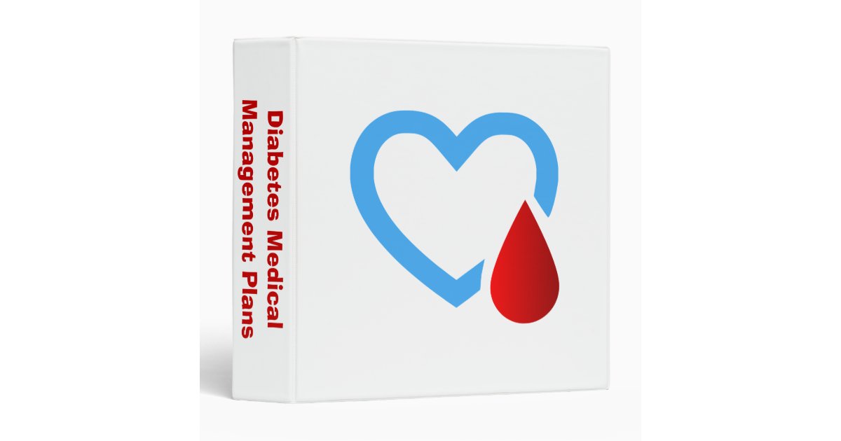 Diabetes Medical Management Plans with logo 3 Ring Binder | Zazzle