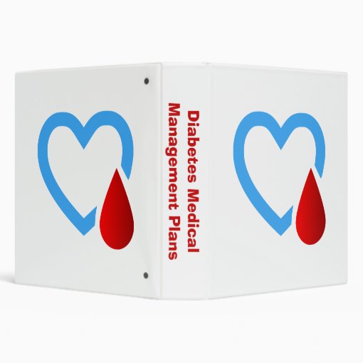 Diabetes Medical Management Plans with logo 3 Ring Binder | Zazzle