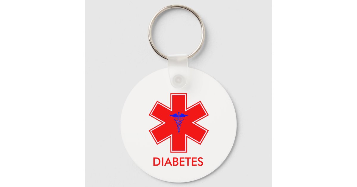 Diabetic Alert - Keychain / Tag - Basic | Zazzle