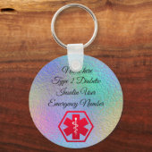 Diabetic Alert Personalized Type 1 or 2 Keychain | Zazzle