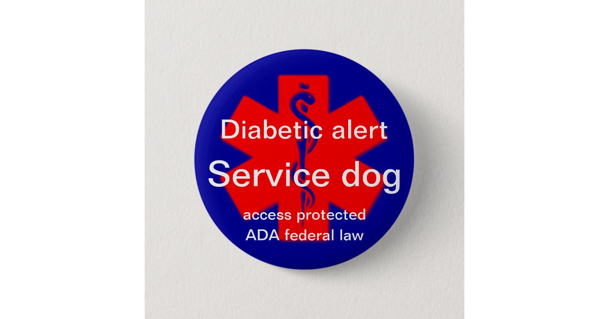 Diabetic alert service dog pin | Zazzle