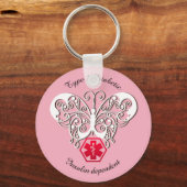 Diabetic Alert Type 1 or 2 Personalize Keychain | Zazzle