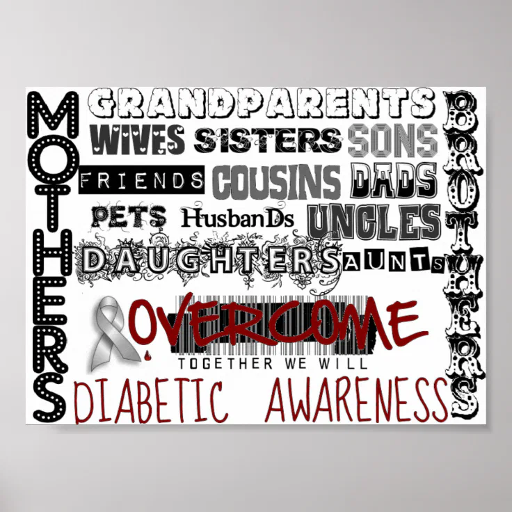 DIABETIC AWARENESS POSTER | Zazzle