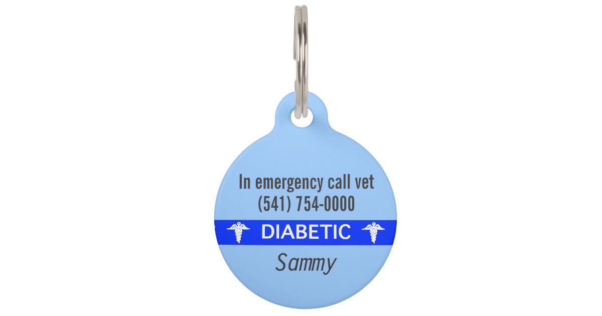 Diabetic medical alert dog tag | Zazzle