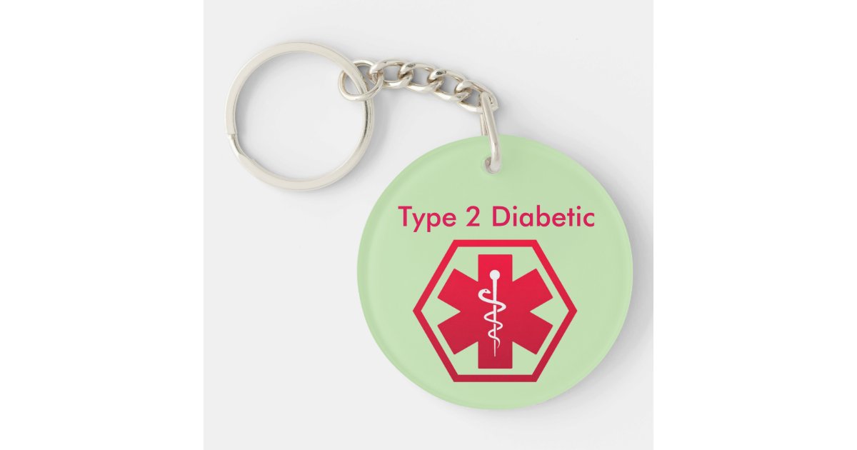 Diabetic Medical Alert Keychain | Zazzle