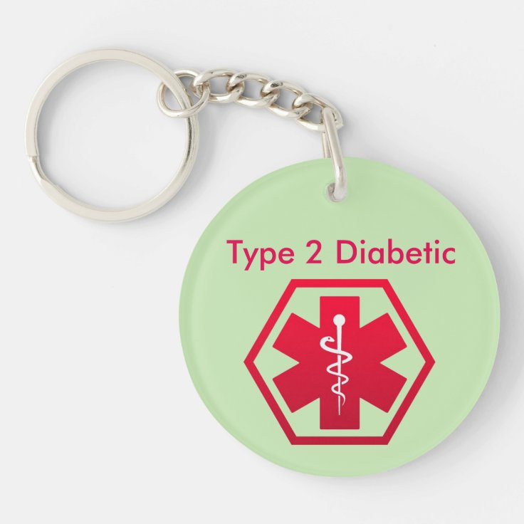 Diabetic Medical Alert Keychain | Zazzle