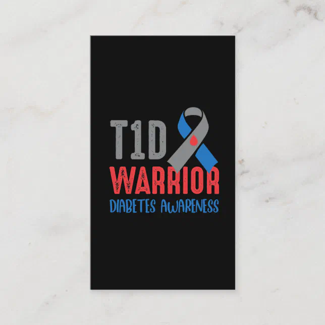 Diabetic T1D Warrior Diabetes Awareness Business Card | Zazzle