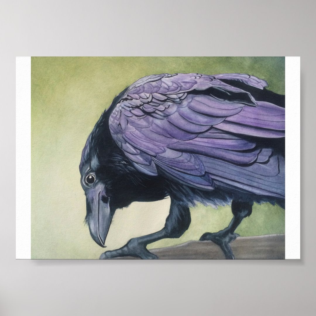 Diablo The Raven Crow Watercolor Print Fine Paper | Zazzle