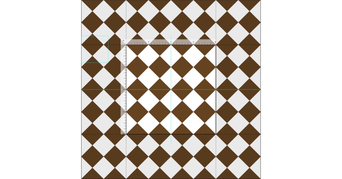 Diag Checkered Large - White and Dark Brown Fabric | Zazzle