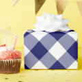Diagonal Navy and White Checked Plaid Wrapping Paper | Zazzle