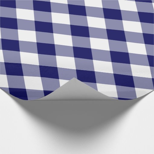 Diagonal Navy and White Checked Plaid Wrapping Paper | Zazzle