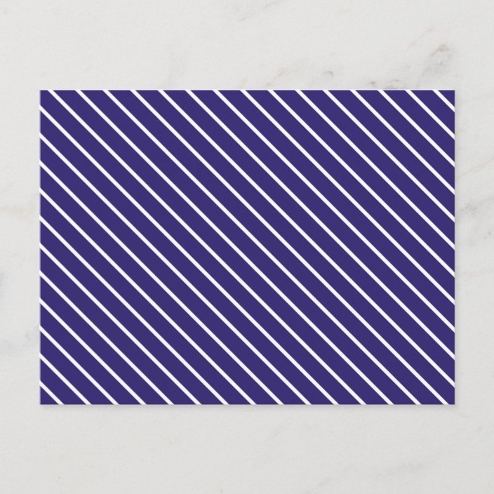 Diagonal pinstripes - navy blue and white postcard | Zazzle.com
