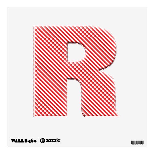 Diagonal Red Stripe Alphabet - Initial R Wall Sticker | Zazzle.com