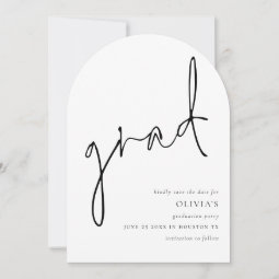 Diagonal Script Graduation Grad Arch Save the Date | Zazzle
