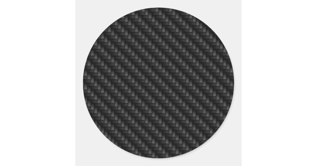 Diagonal Tightly Woven Carbon Fiber Texture Classic Round Sticker | Zazzle